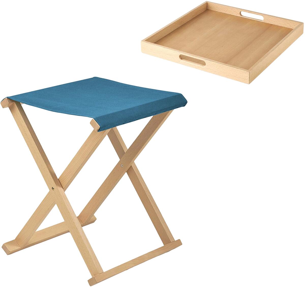 Rebel Outdoor Hocker mit Tablett, blau bei Camping Wagner Campingzubehör
