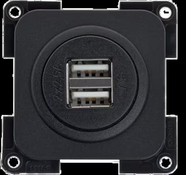 Fawo USB-Doppelladesteckdose, 2-fach, 12V, 2x 5V/2x 2500mA, schwarz bei ...