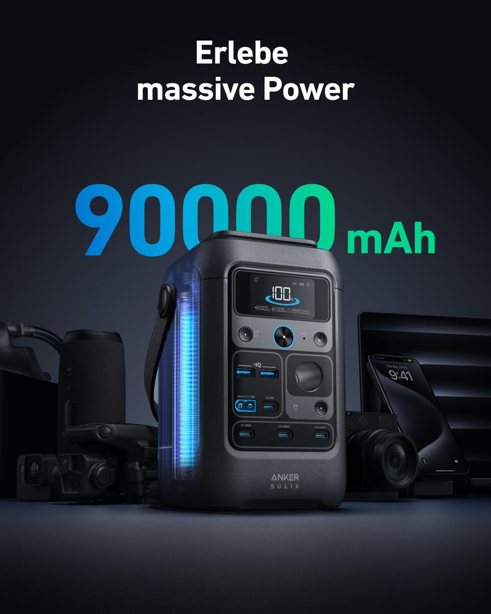 Anker SOLIX C300X DC-PS60 288Wh DC Powerstation + 60W Solarpanel bei ...