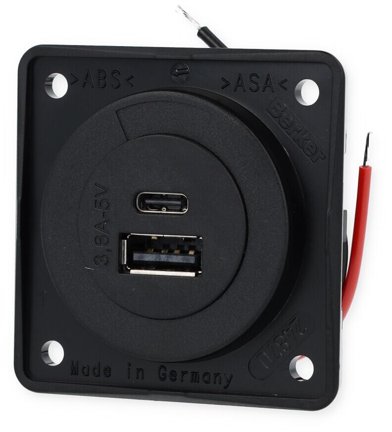 Berker Integro Flow/Pure USB-Ladesteckdose, USB-A /USB-C, 12V ...