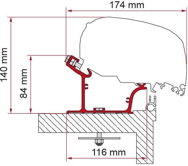 Fiamma F65/F80 Adapter für Adria Caravan, ab Bj.2015, 450cm bei Camping ...