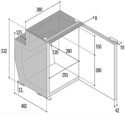 Vitrifrigo C51i Kompressor-Kühlschrank, 12/24V, 51L, mit Gefrierfach ...
