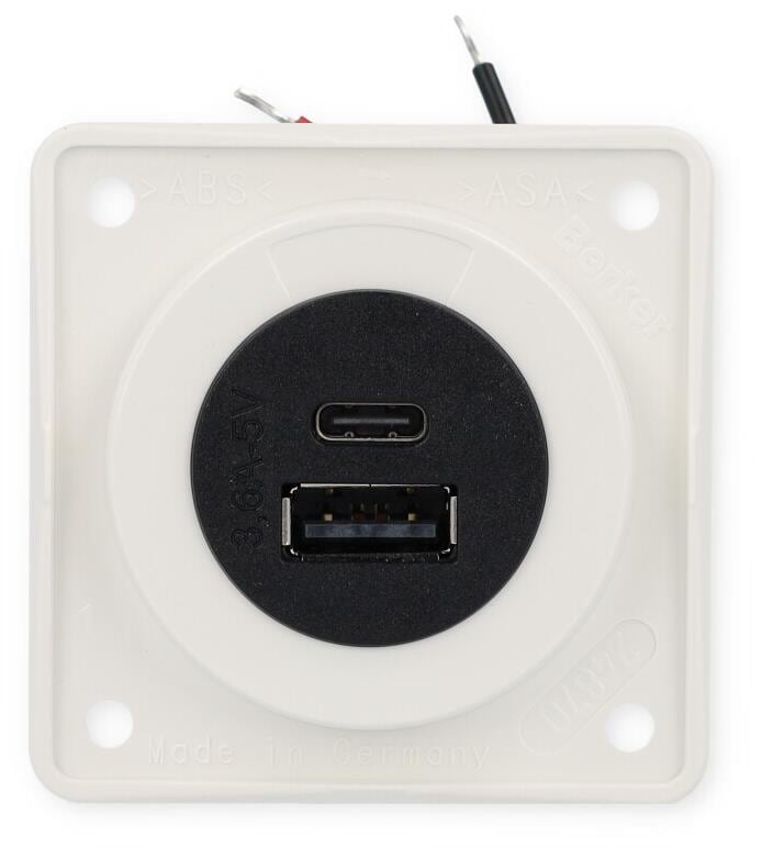 Berker Integro Flow/Pure USB-Ladesteckdose, USB-A /USB-C, 12V ...