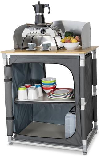 Camp4 Bamboo Quick Campingküche, grau, 75x49x82cm bei Camping Wagner ...