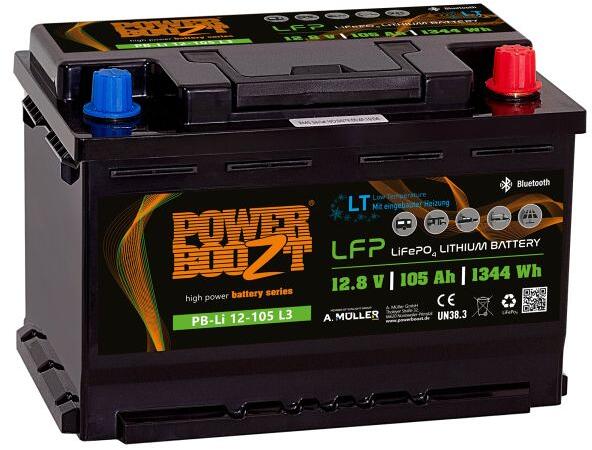 Powerboozt PB-LI 105 LT DIN L3 Lithium-Batterie, 12,8V, 105Ah bei ...