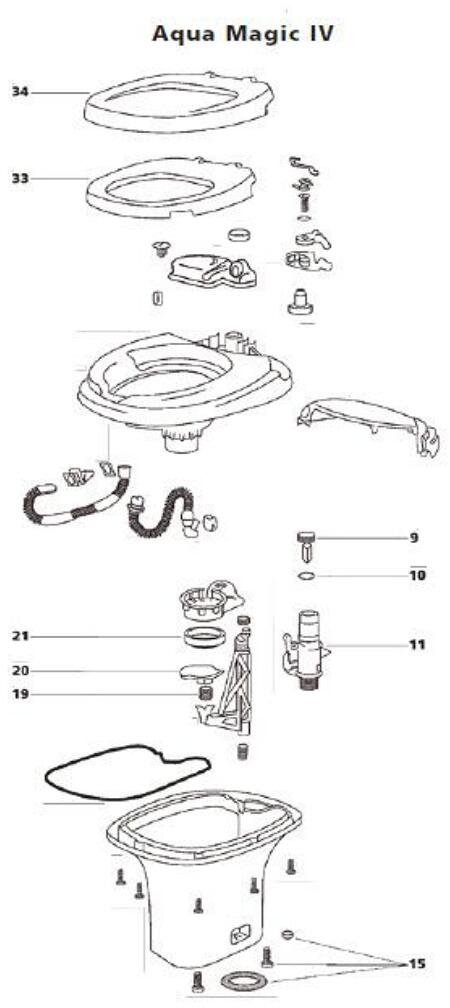 Sitz mit Deckel, ivory - Thetford Ersatzteil-Nr. 2464110 - für Aqua ...