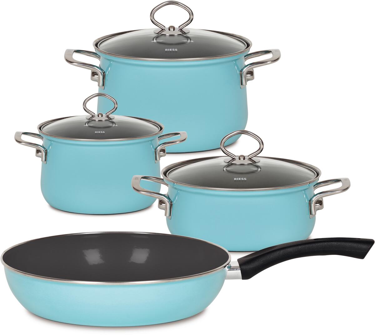 Riess Emaille Topfset, Starterset, 4-teilig, türkis bei Camping Wagner ...