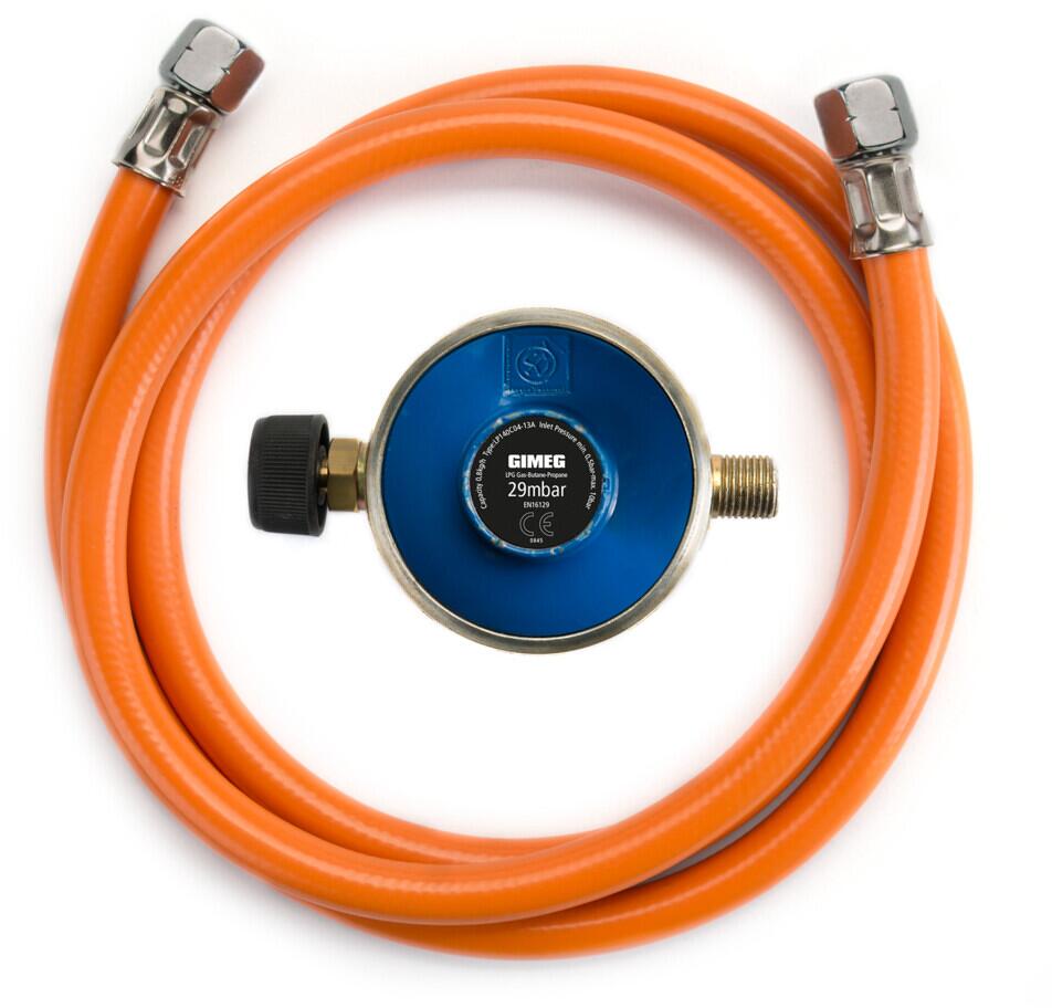Gimeg Gas-Anschluss-Set (Gasdruckregler + Schlauch) für Campingaz Gasflaschen, 29mbar, 1,5kg/h ...