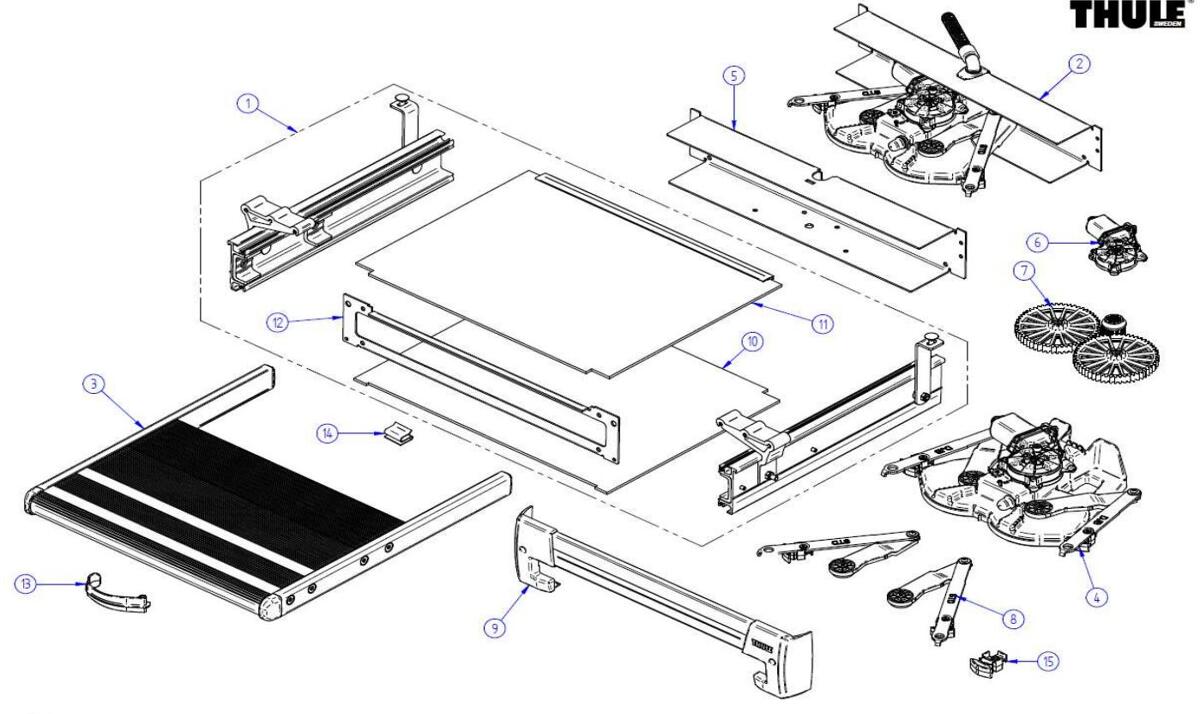 Motor komplett - Thule Ersatzteil Nr. 1500603693 - passend für Slide ...