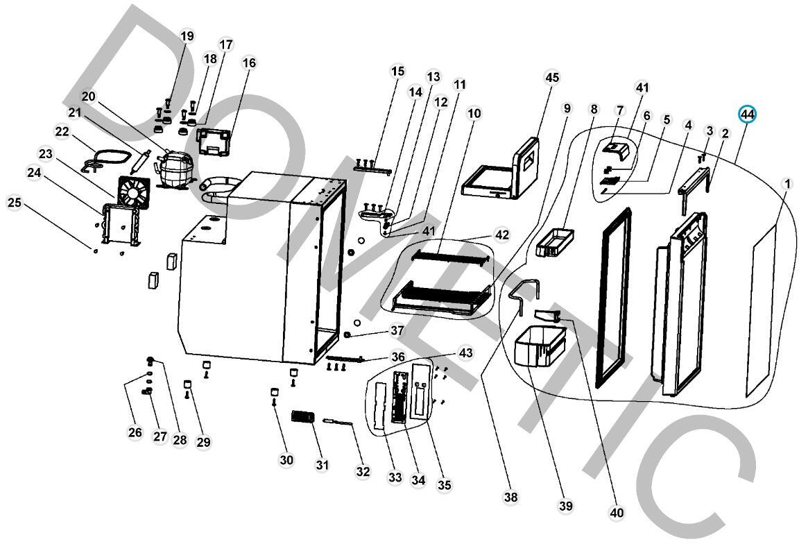 Kühlschranktür, komplett - Dometic Ersatzteil Nr. 4450018623 - für ...